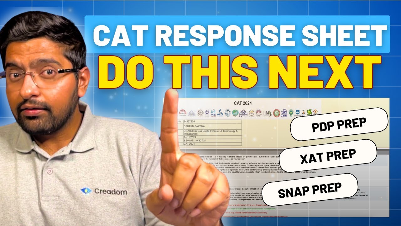 CAT Response Sheet | Do These Next Steps | Score vs. Percentile - YouTube