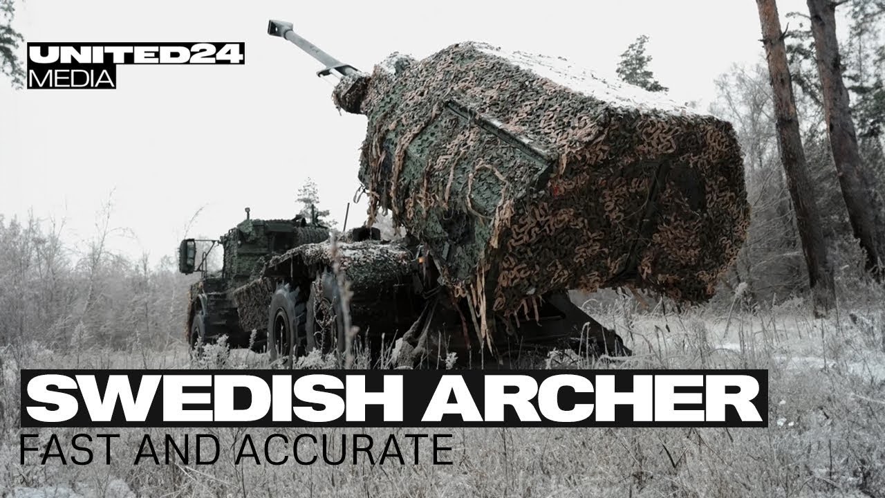 Swedish Archer FH77BW L52 Howitzer in the Donetsk Region. Sniper ...