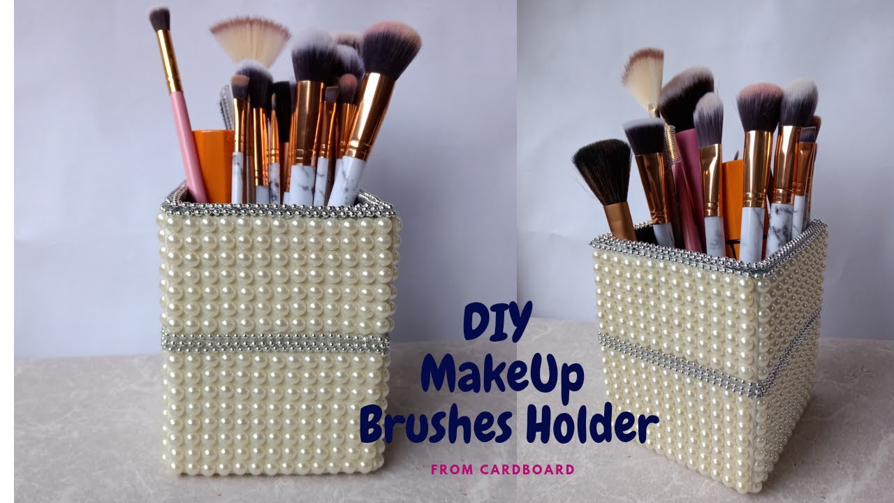 DIY | Makeup Brushes Holder | Pearl Room Decorating Ideas | Storage Box Cardboard | Cardboard ...