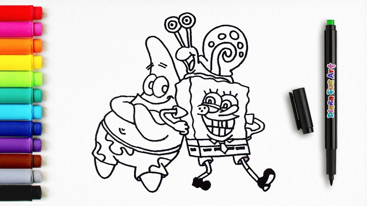 Spongebob En Patrick En Gary Kleurplaten Spongebob Kleurplaten