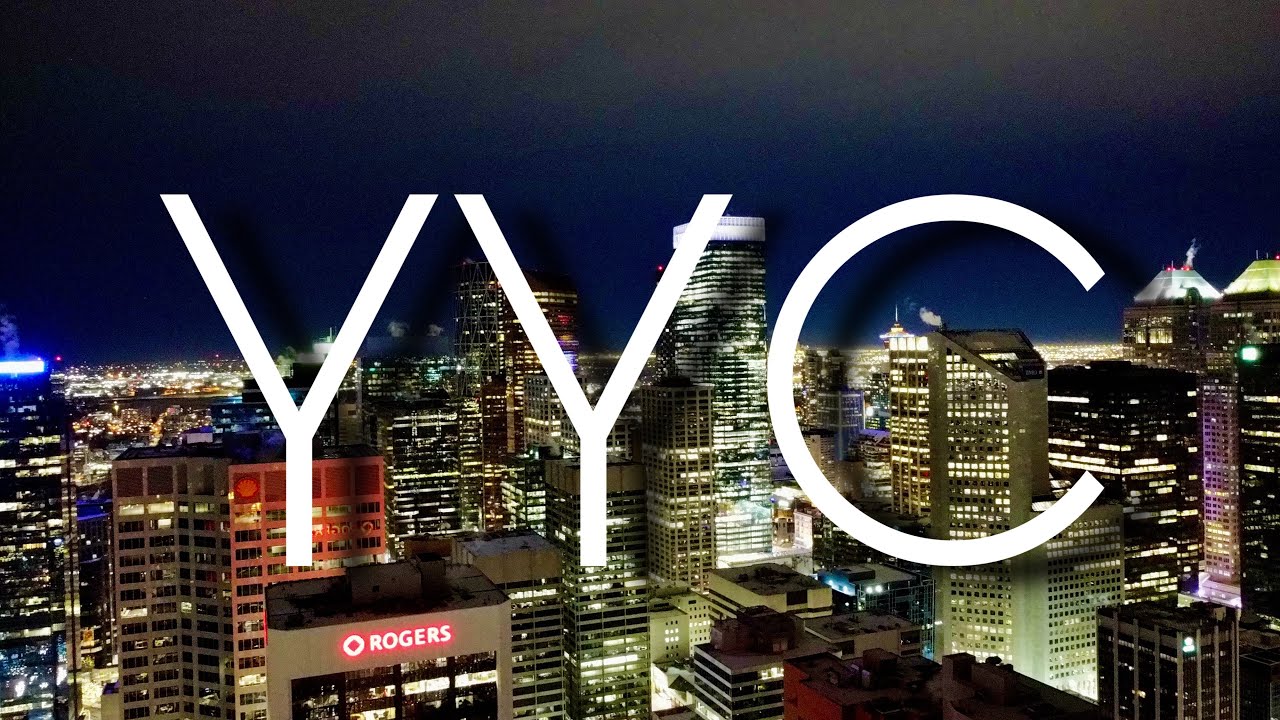 Calgary Downtown, Cinematic 4K drone footage at Night, Alberta Canada ...