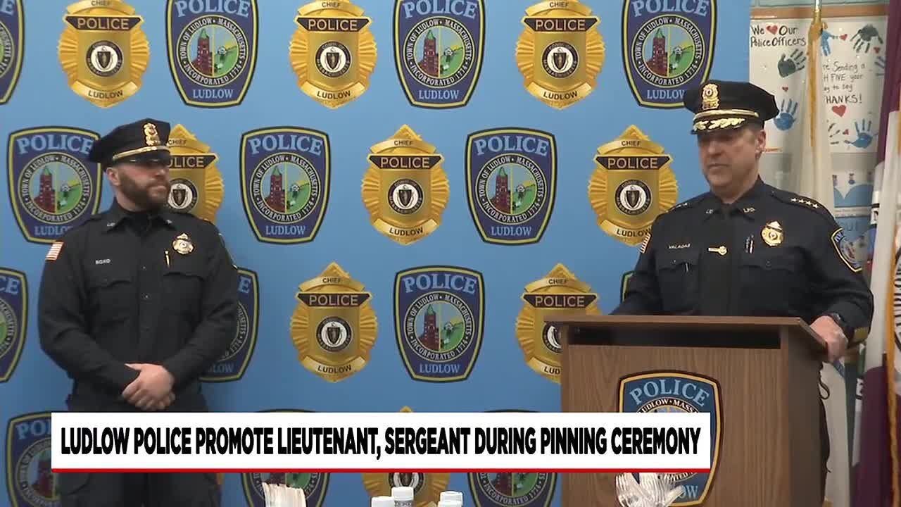 Ludlow Police Department celebrates promotion of 2 officers - YouTube