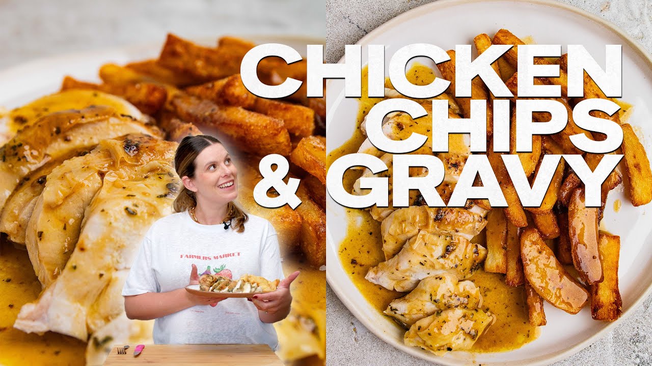 The perfect roast chicken dinner with homemade chips and gravy - YouTube