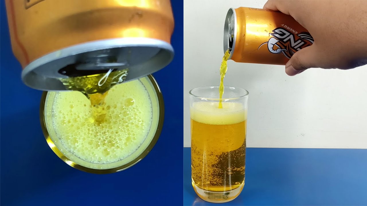 Amazing Sting Energy Gold Rush pouring in slow motion - YouTube