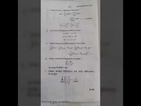 (CBNT) COMPUTER BASED NUMERICAL TECHNIQUES. Question paper BCA (Third Semester)2018 - YouTube
