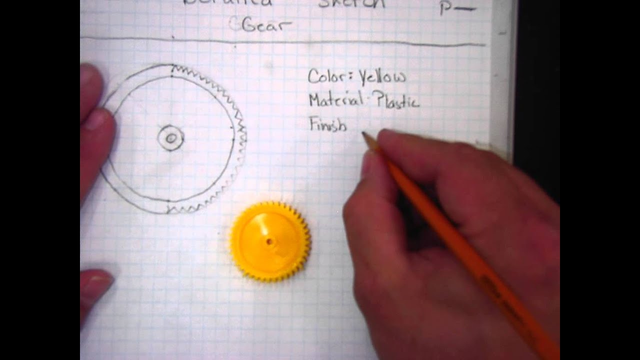 Detailed Sketch Gear 2 Front View - YouTube