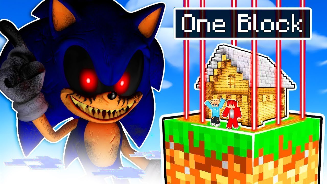 REALISTISCHER SONIC.EXE vs ONE BLOCK BASE! (Minecraft) - YouTube