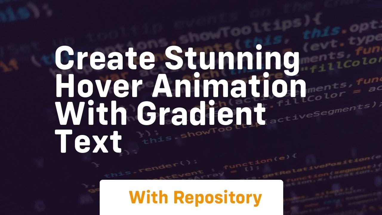 create stunning hover animation with gradient text - YouTube