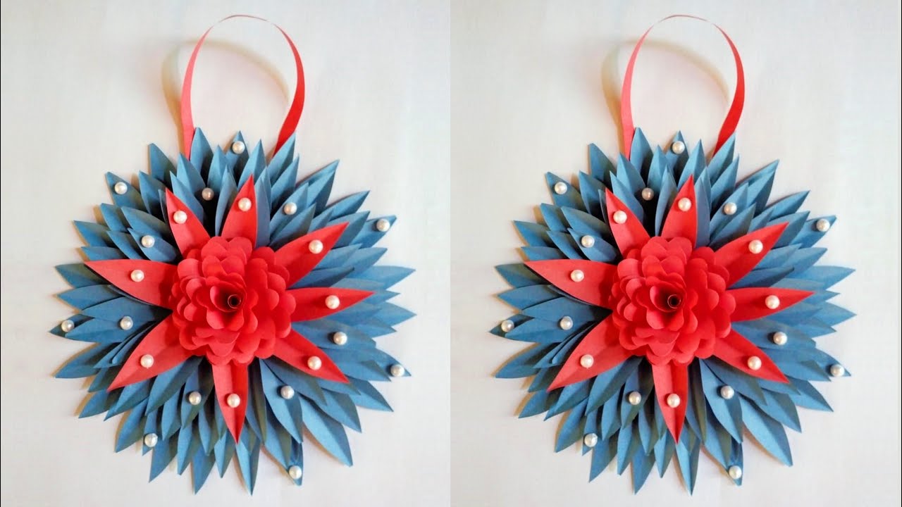 Simple and Very Easy Wall Hanging Flower Craft - DIY Simple Paper craft ...
