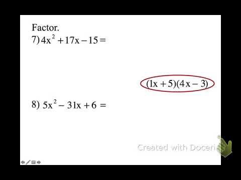 6.5 - TRINOMIAL FACTORING WITH A LEAD COEFFICIENT - YouTube