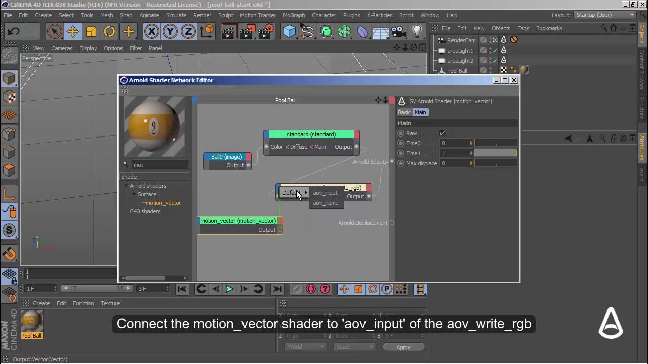 C4DtoA Custom Motion Vector AOV - YouTube