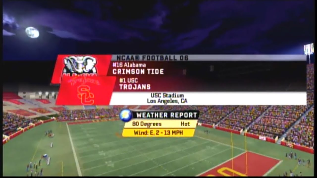 NCAA FOOTBALL 06 (Microsoft Xbox) ALABAMA CRIMSON TIDE vs USC TROJANS ...