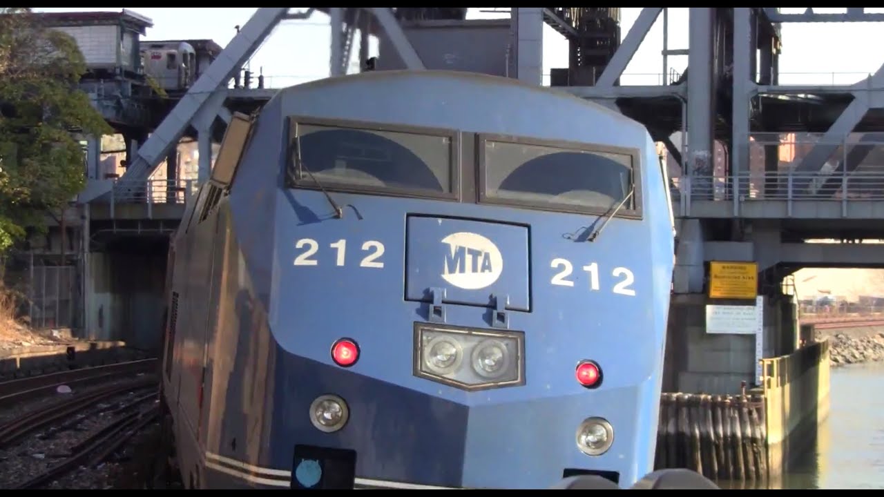 MNRR P32AC-DM Hudson Line Train Leaving Marble Hill - YouTube