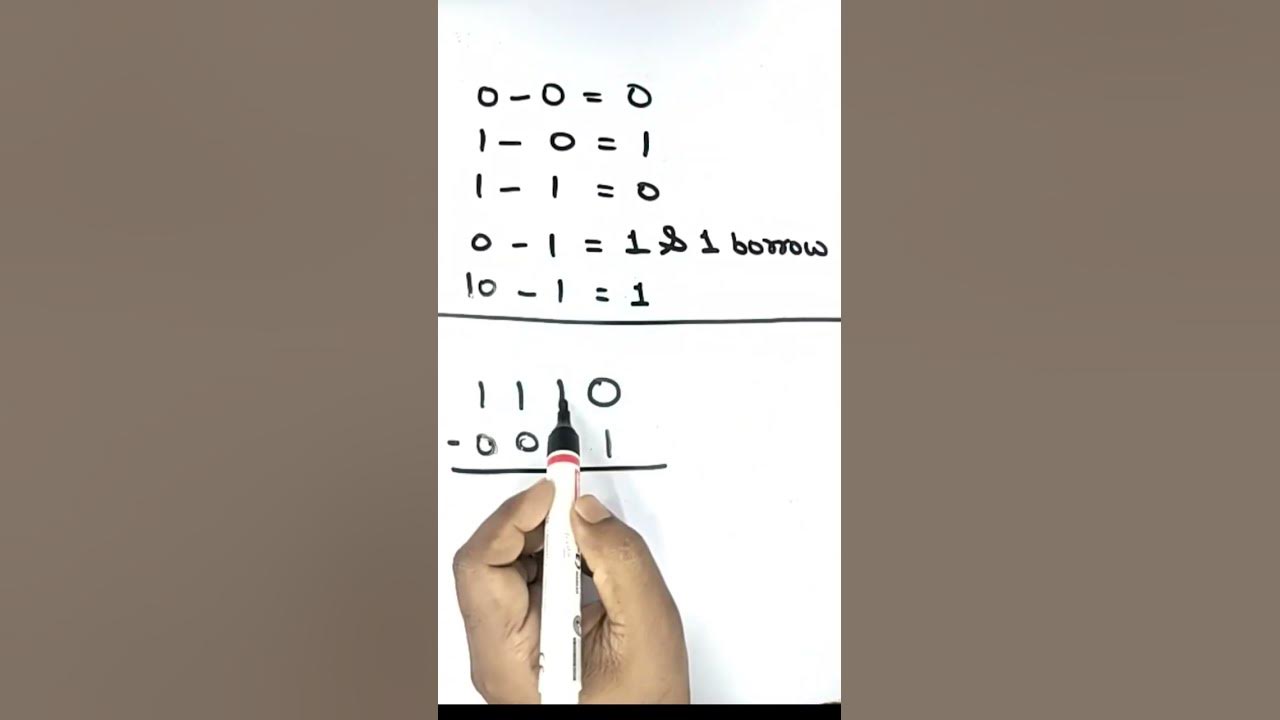 Subtraction of Binary numbers - YouTube