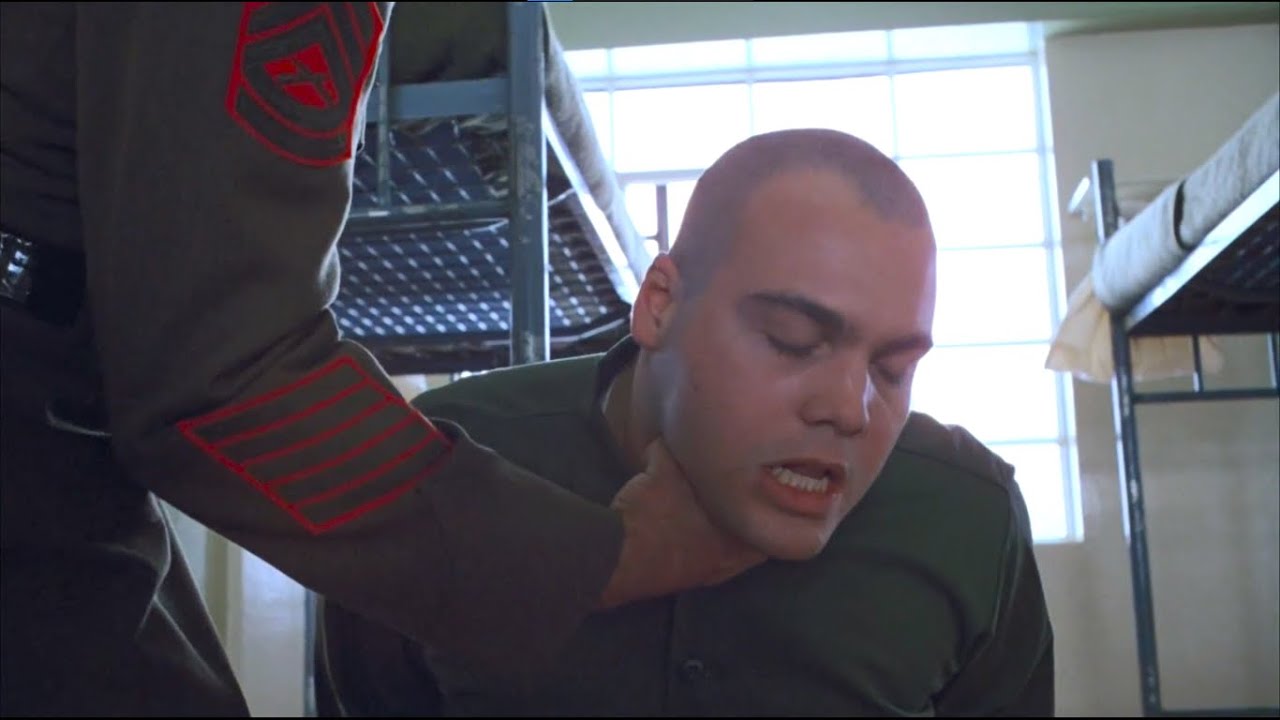 Deranged Drill Sergeant Chokes Recruit | Full Metal Jacket 1987 - YouTube