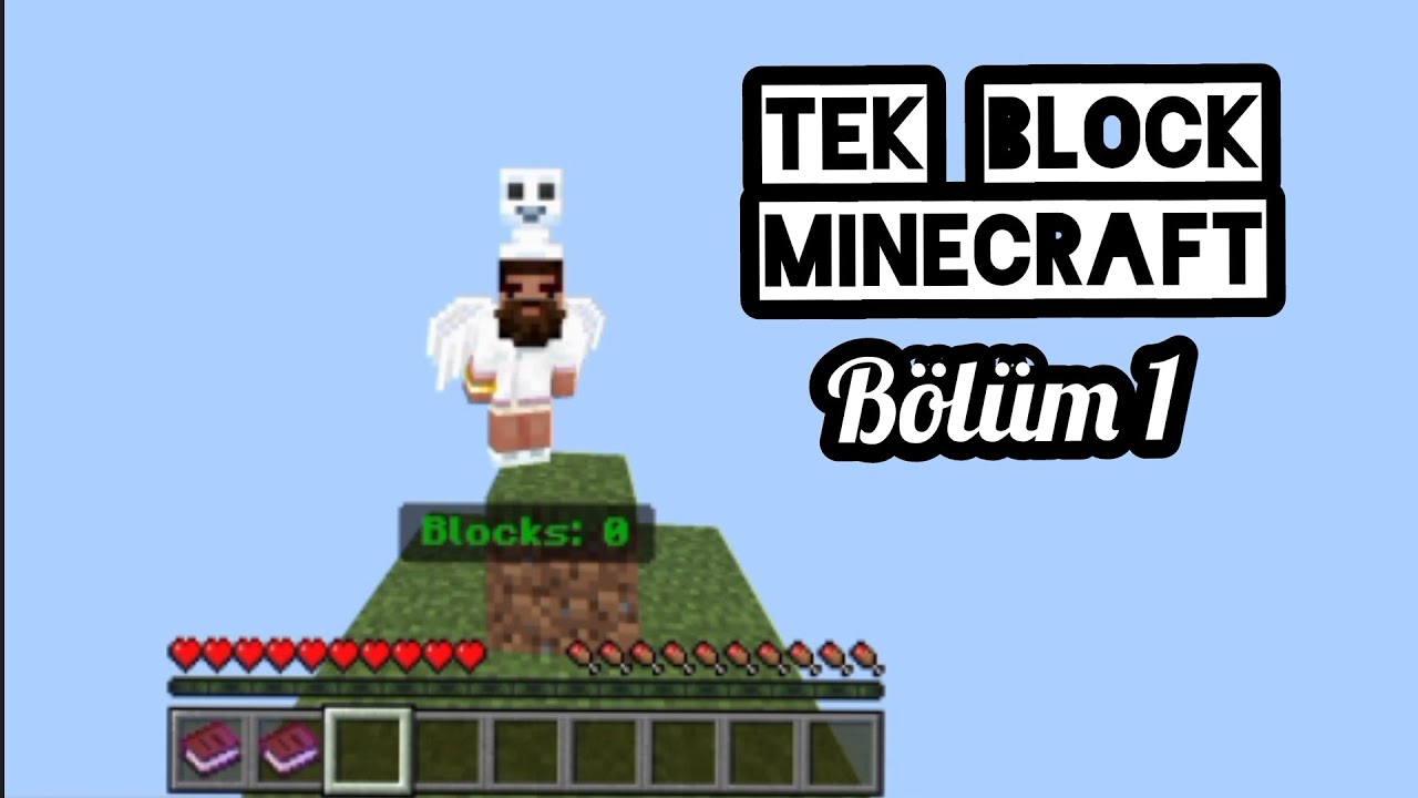 minecraft tek block (Bölüm 1) - YouTube