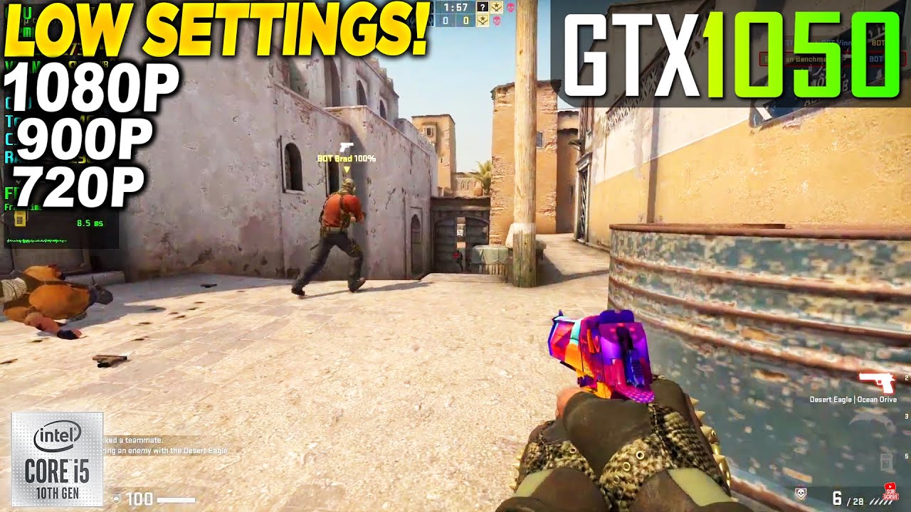 Counter Strike Global Offensive GTX 1050 - 1080p 900p 720p Low, - YouTube