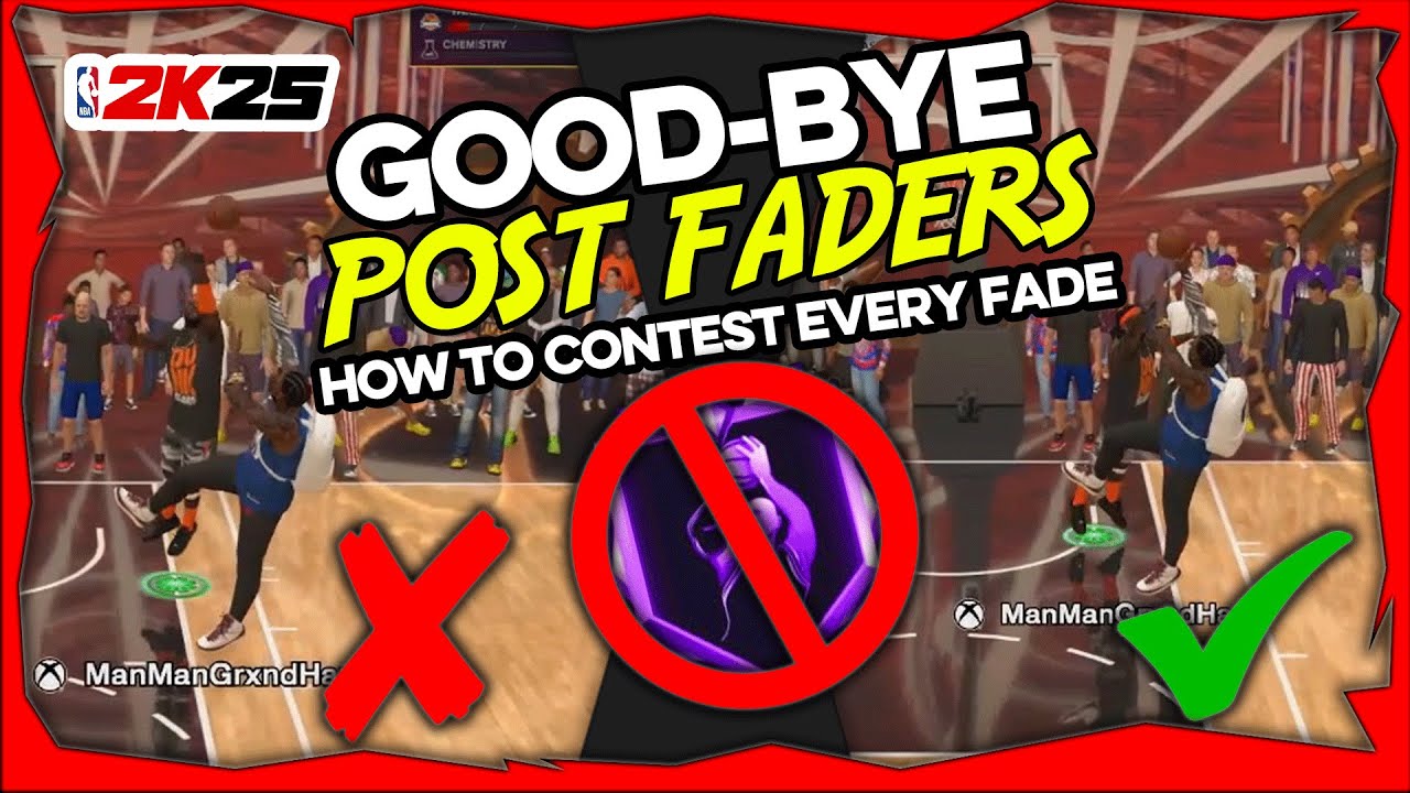 NBA 2K25 HOW TO STOP POST FADE CHEESE! HOW TO GET CONTEST ON POST FADE ...
