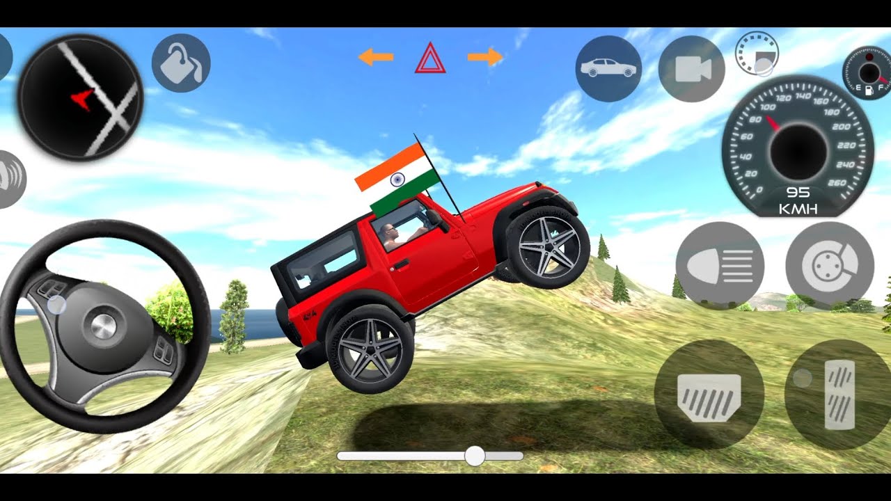 Long Jump Red Thar Indian Cars Driving 3D2023 || Indian Cars Driving 3D ...