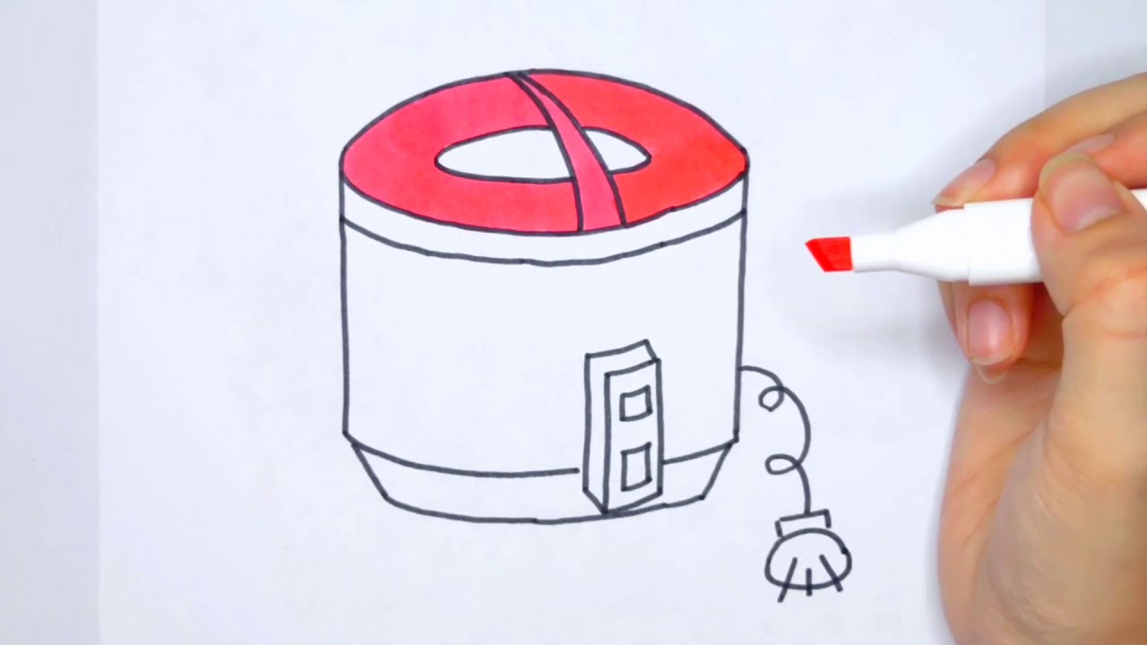 How To Draw Ricecooker | Drawing a Rice Steamer | Step by step drawing ...