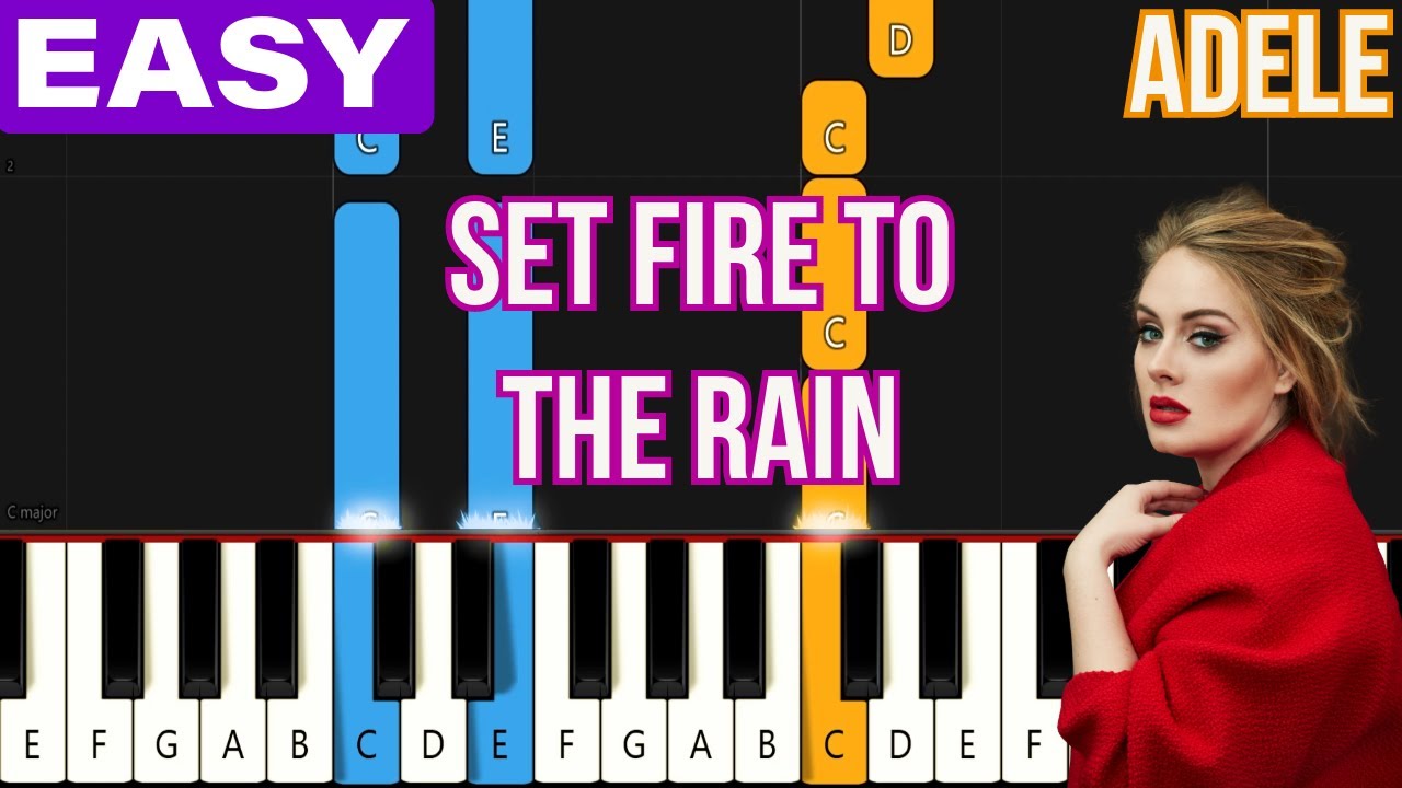 Adele - Set Fire To The Rain | EASY Piano Tutorial for Beginners - YouTube