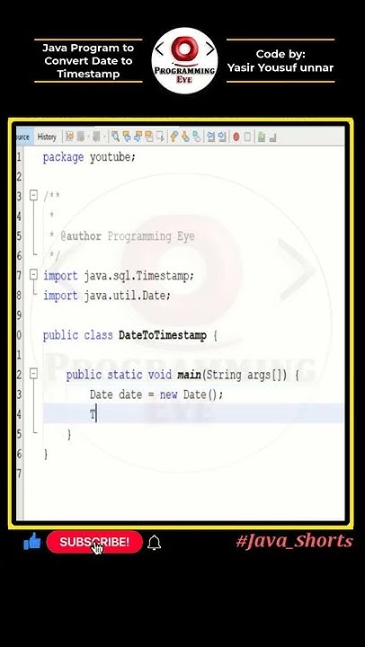 Java Program to Convert Date to Timestamp #Short - YouTube