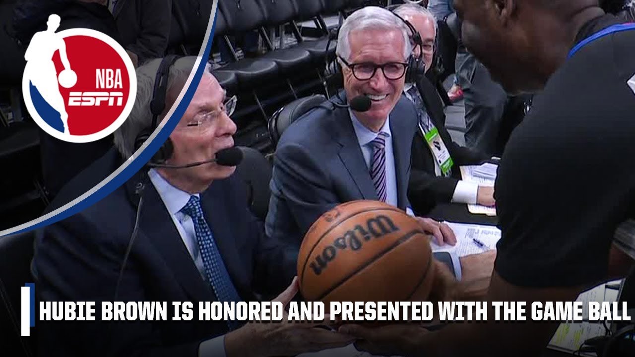 Hubie Brown is honored and presented with game ball after calling his ...