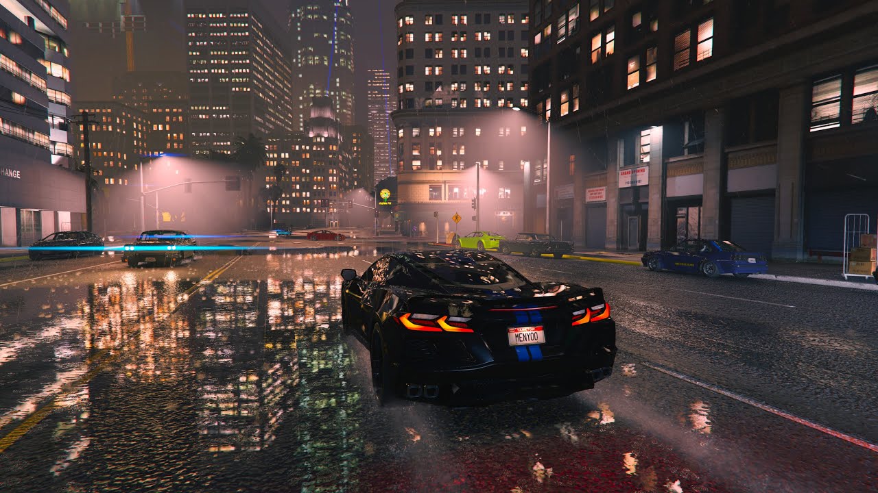 GTA 5 – Night Drive in Rainy🌧️🌃 Los Santos 🚗 | Ultra Realistic 4K 60FPS ...