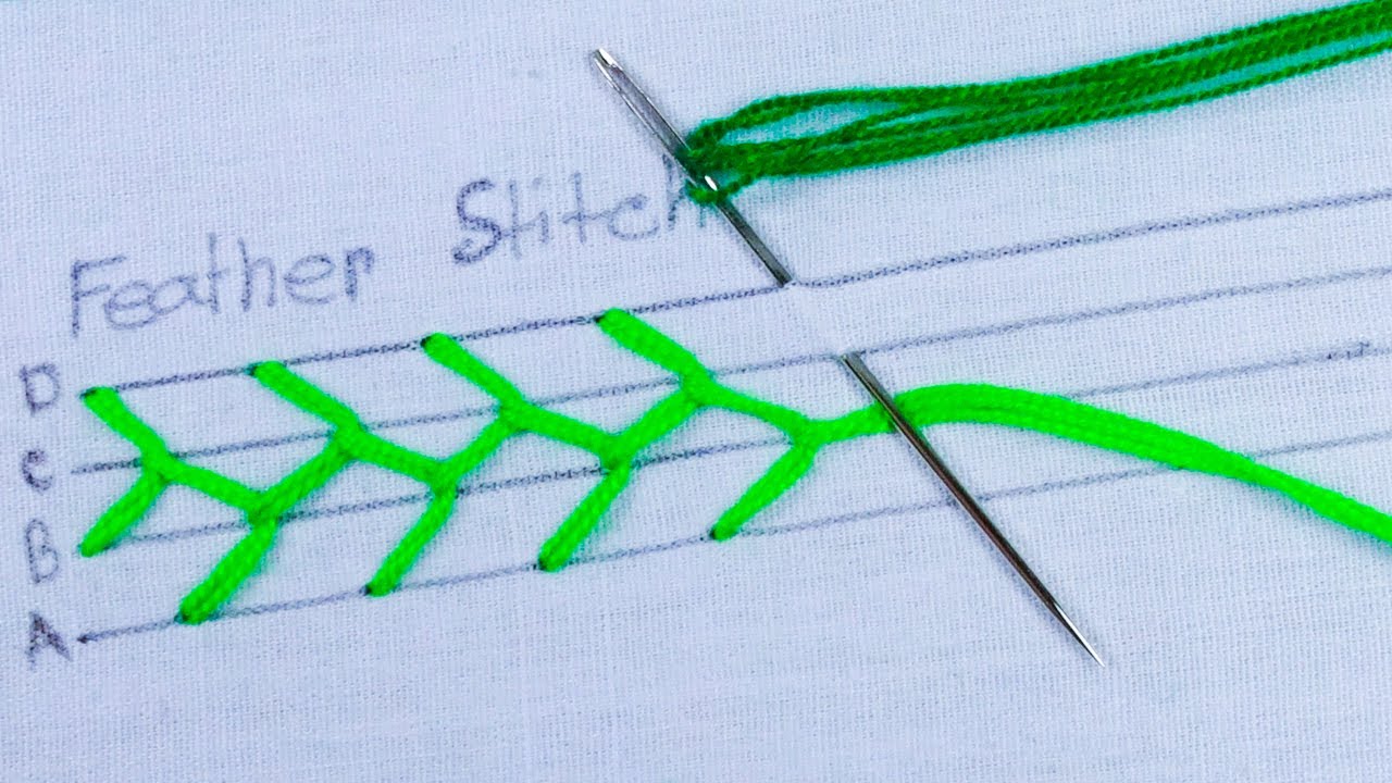 basic hand embroidery tutorial: feather stitch, hand embroidery for ...