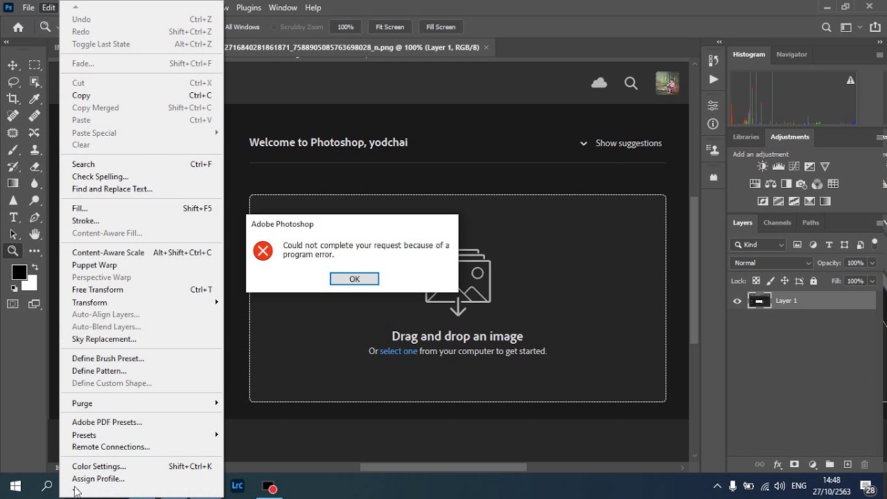 แก้ Photoshop 2021 Error - YouTube