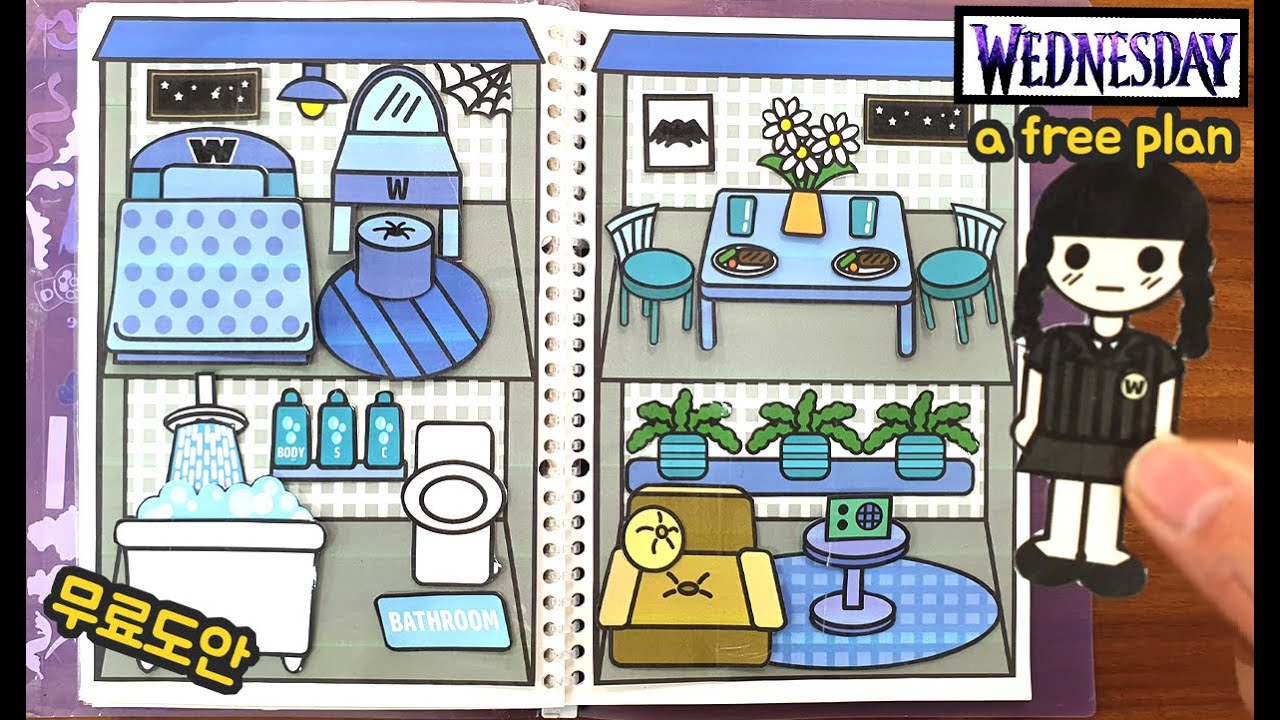 [🏚paperdiy☻️ ] Wednesday's house transformation | home Interior tutoial ...