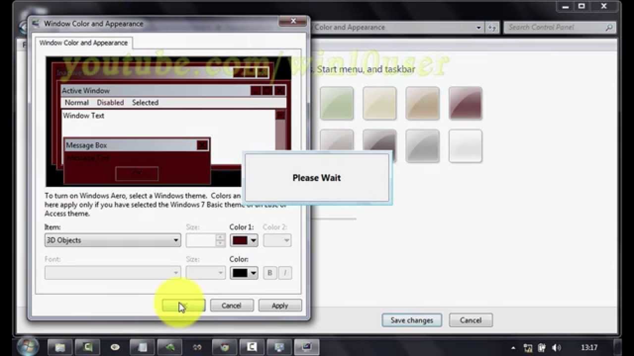 Windows 7 Tips : How to 3D objects color or appearance - YouTube