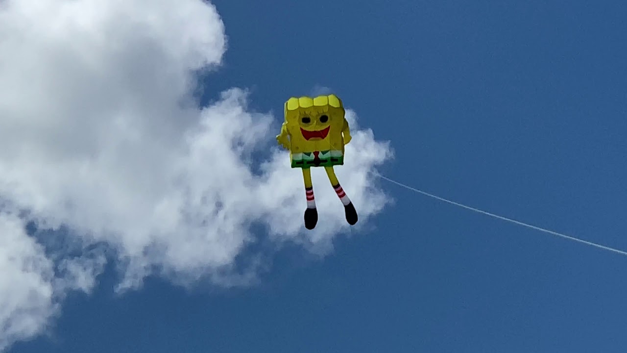 Spongebob Squarepants parafoil kite. - YouTube
