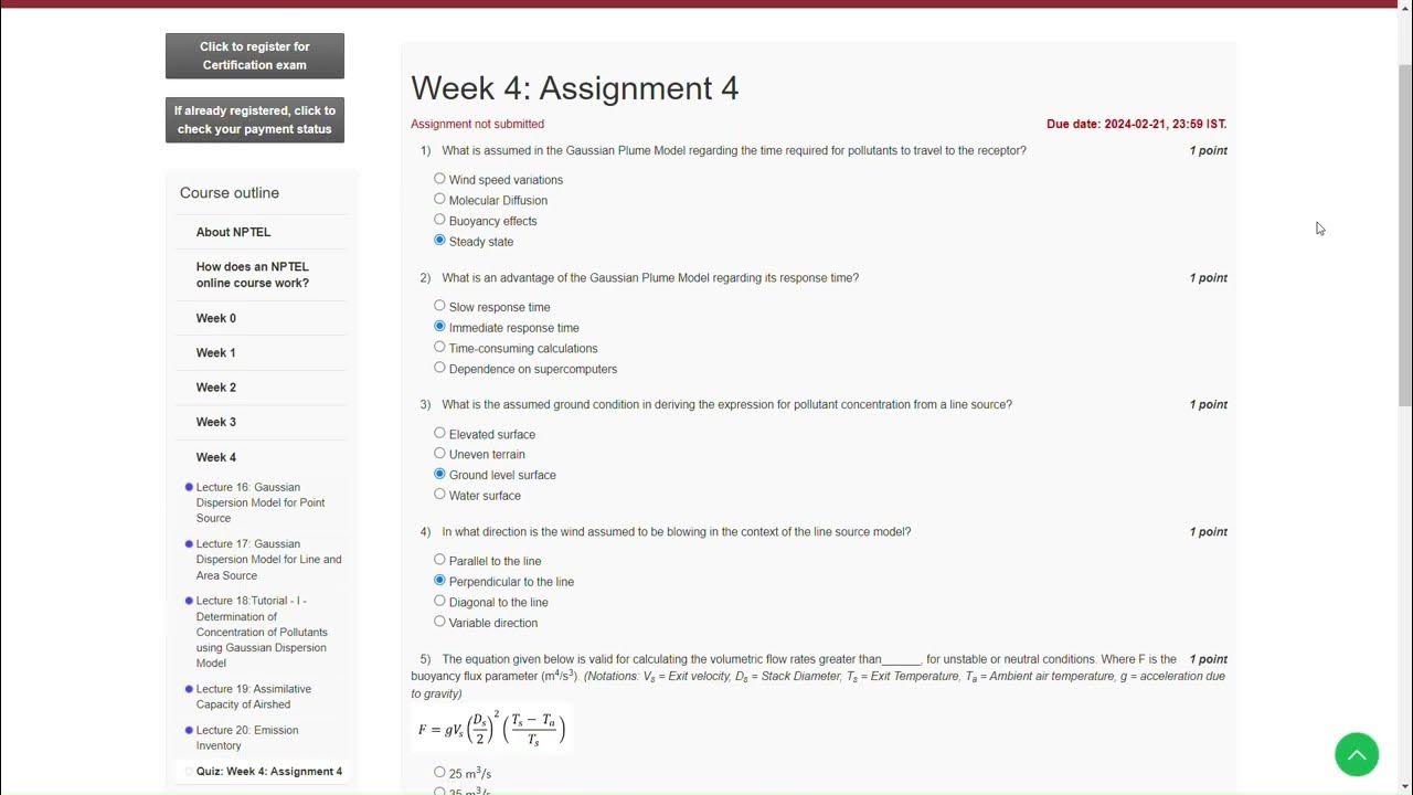 Air pollution and Control Week 4 assignment answers | Jan - Apr 2024 | SS Creations - YouTube