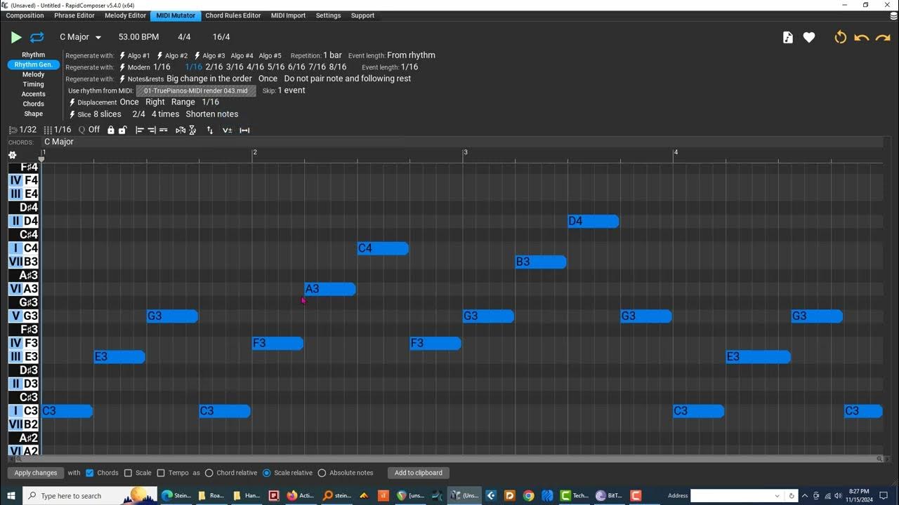 RapidComposer Midi Mutator, Part 9 Rhythm Generator - YouTube