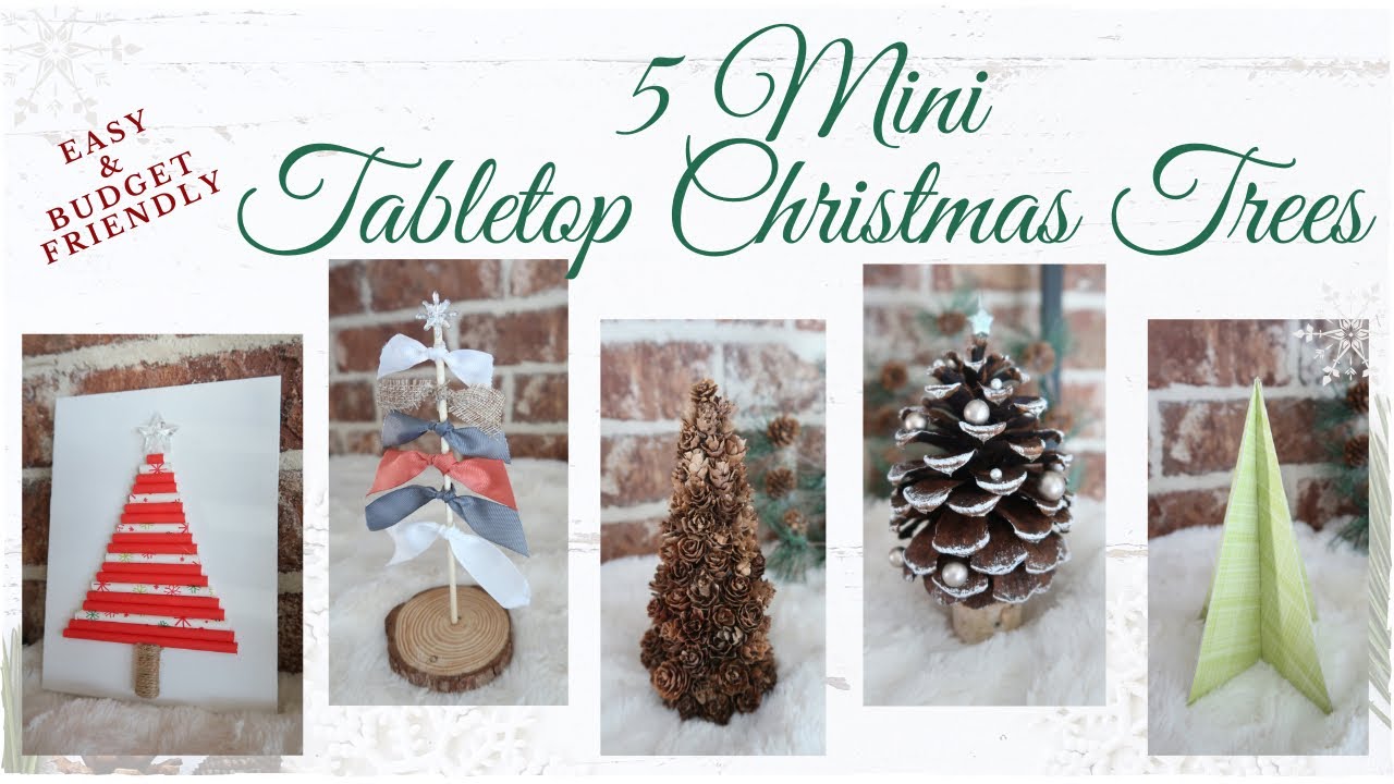 5 DIY MINI CHRISTMAS TREES * DIY Tabletop Trees * Natural Scandinavian ...