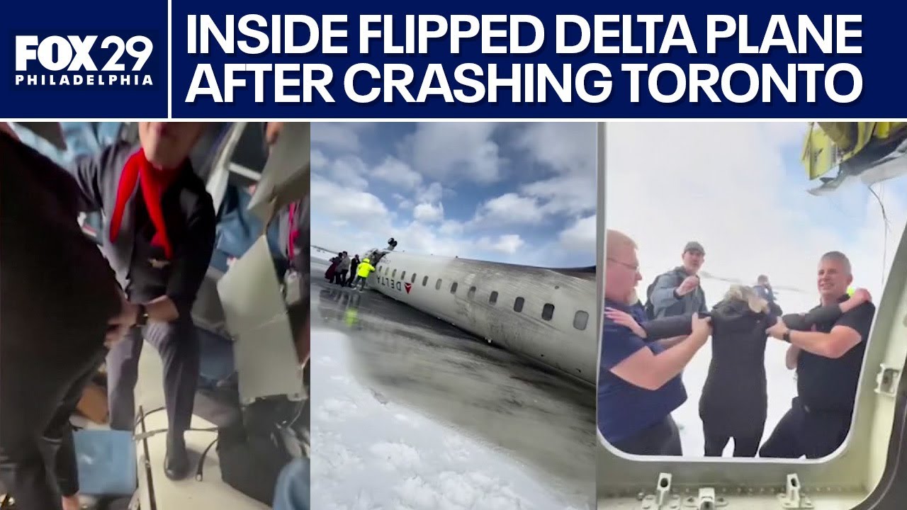Toronto plane crash: Footage shows inside passenger plane after crash ...