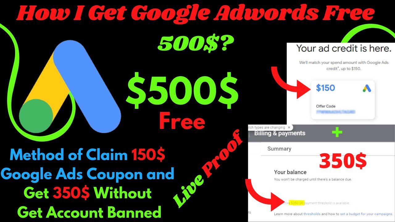 How I Get 500$ Google Adwords Ads Credit/threshold? | Get 500$ Ads ...