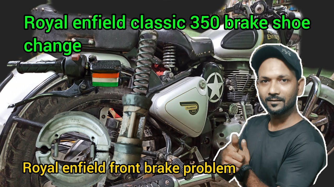 Royal enfield classic 350 brake😱 shoechange |Royal enfield front brake ...