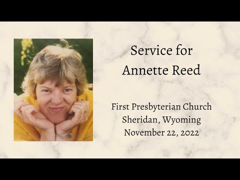 Funeral Service for Annette Reed - YouTube