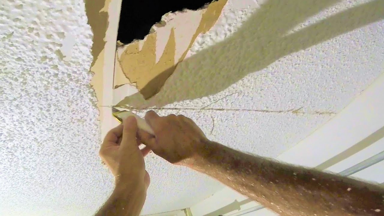 Ceiling Repair After Water Damage- Didn't Go As Planned... - YouTube