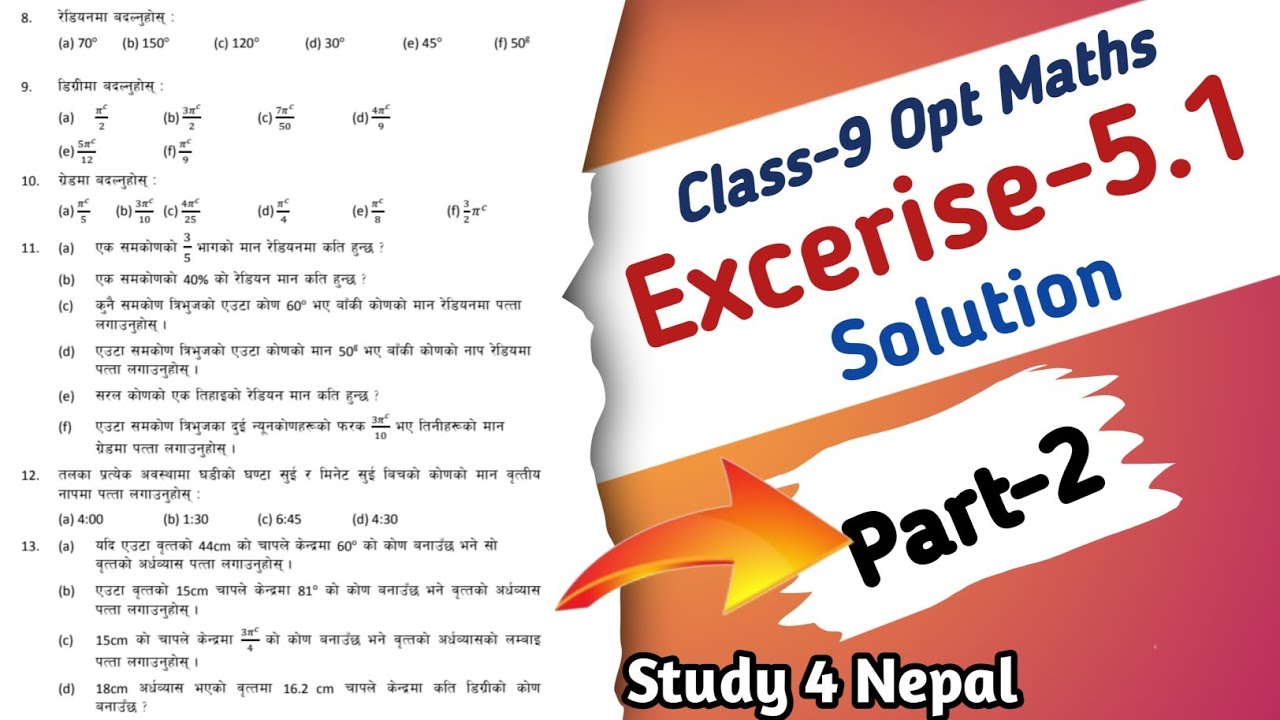 part-2 || Class 9 Opt Math Trigonometry Exercise 5.1 Solutions ...