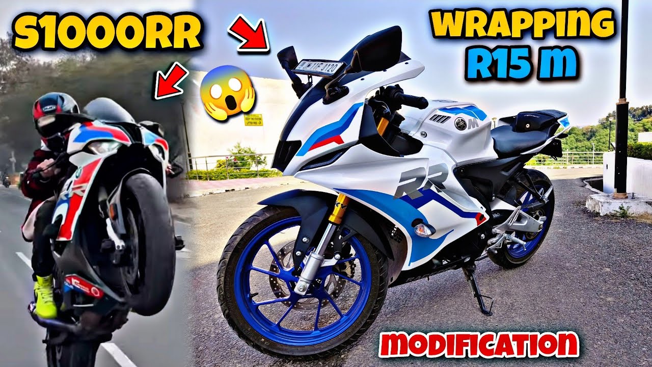Yamaha R15 m wrap one in India 💥 | BMW S1000RR EDITION 😍 | R15 Modified ...