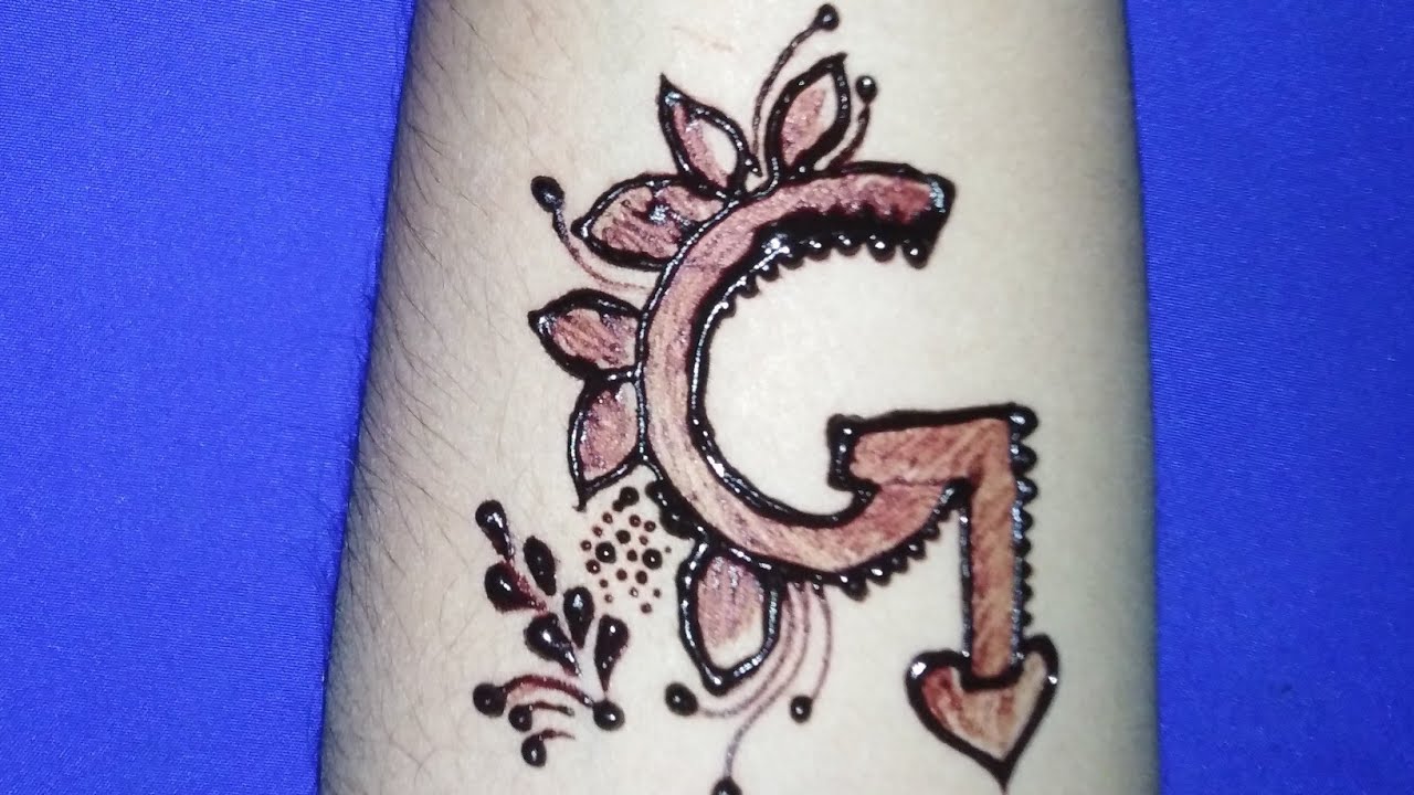 "G" alphabet mehndi design / G Mehndi design / G henna tattoo / stylish ...