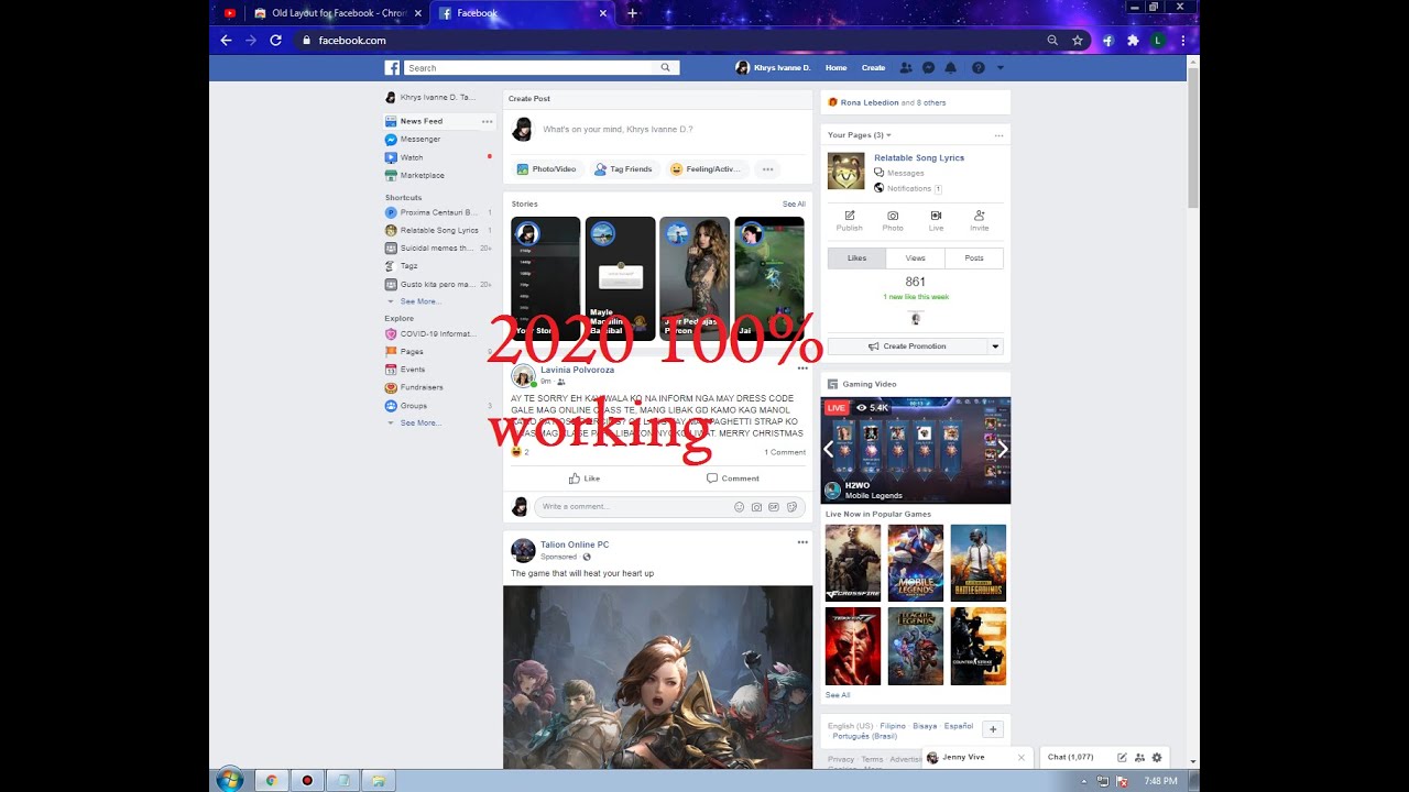 How to get back in old facebook layout 100% working (facebook desktop ...