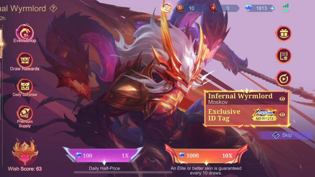 Moskov All Star Skin Draw | Infernal Wyrmlord With Unique Skin Tag ...