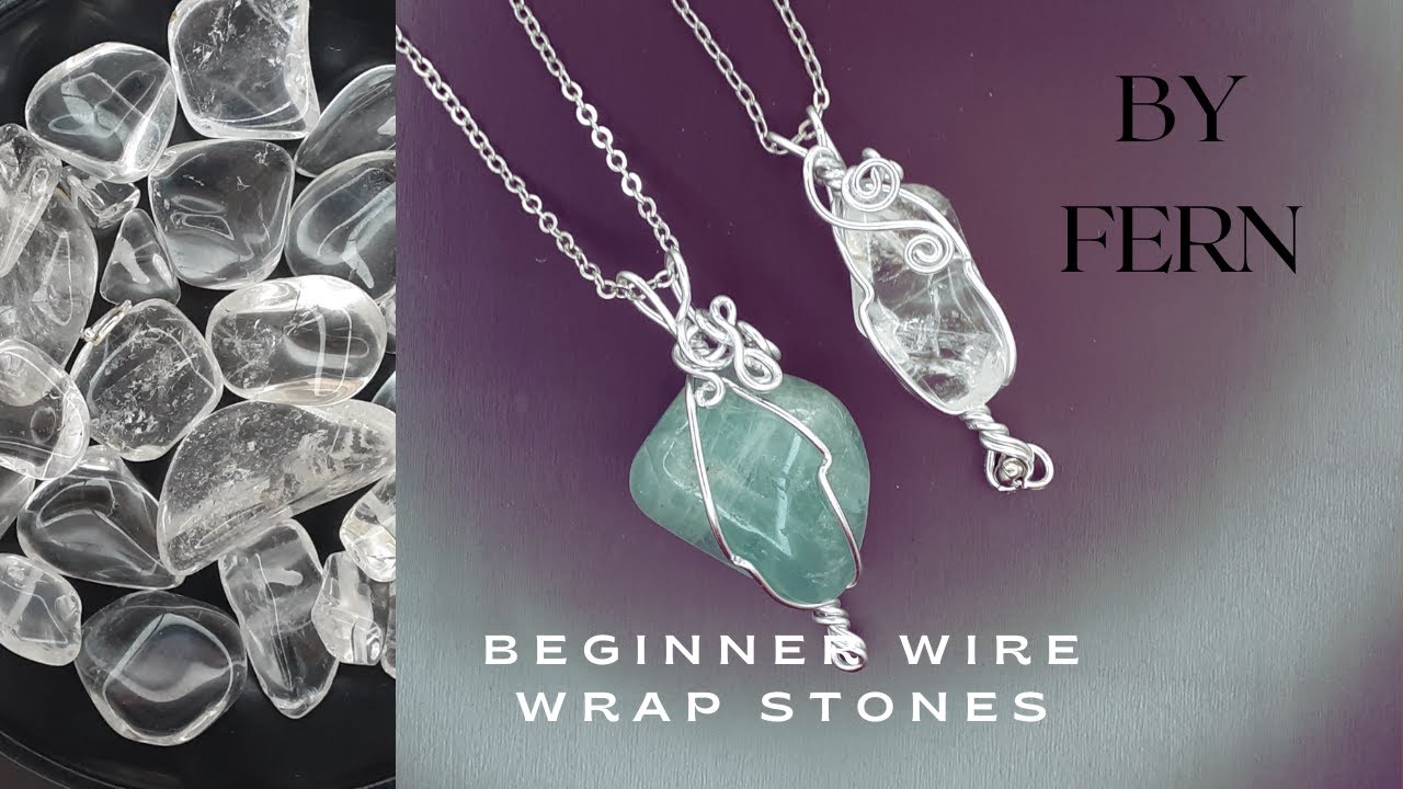 Beginner Wire wrap Crystal Pendants Tumbled stones DIY Tutorial - YouTube