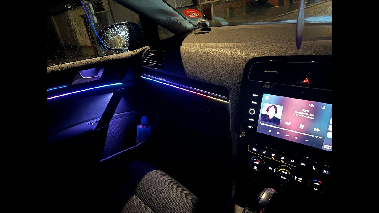 VW GOLF MK7 AMBIENT LED LIGHT INSTALLATION PART II - YouTube