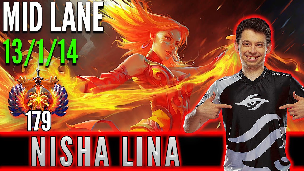 Secret.Nisha [ Lina ] Mid Lane Pro Gameplay - Dota 2 Full Game - YouTube