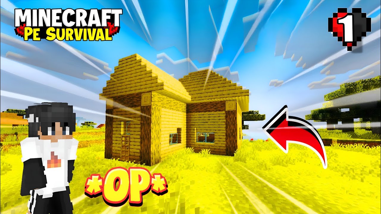Minecraft PE Survival Series Ep 1 🔥| Made OP Survival Base & Armour ...